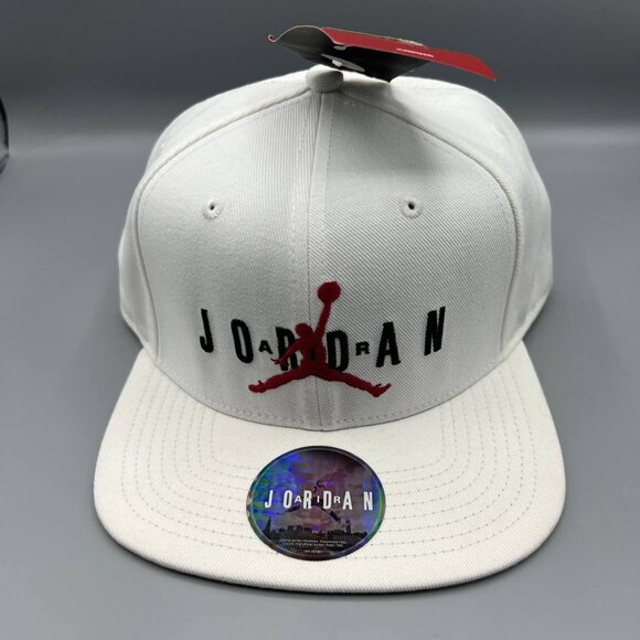Jordan | Accessories | Air Jordan Hat Men White Embroidered Red Logo ...